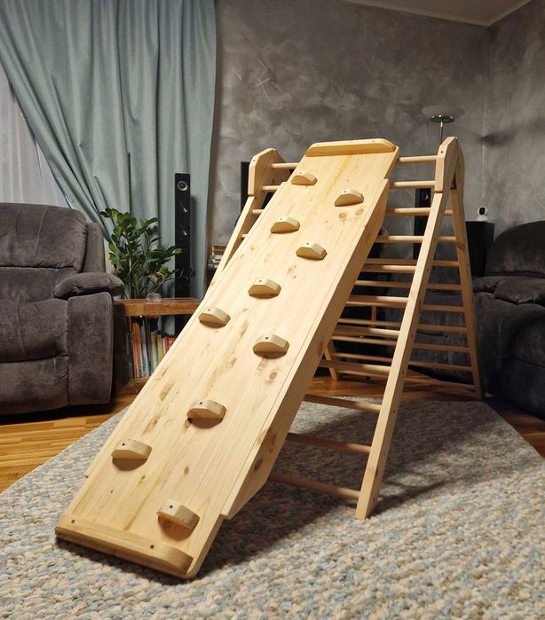 Triunghi Pikler mare cu tobogan si perete de catarare de 170 cm ...