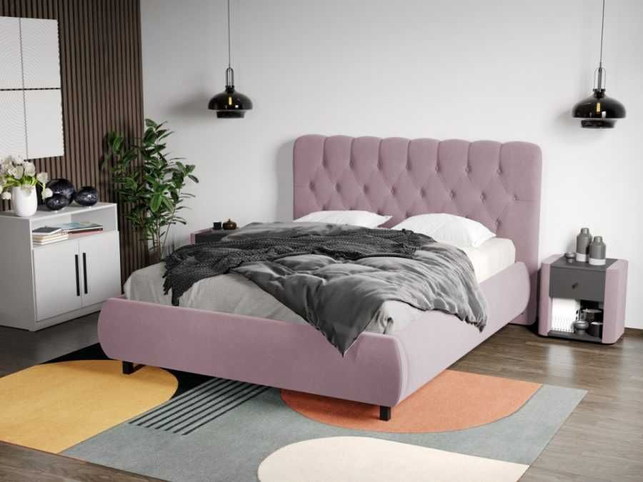 Pat Tapitat Catifea Mega Roz Riviera 62 cu somiera fixa Alba Iulia • OLX.ro