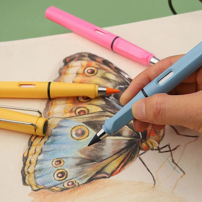 Set 6 creioane infinite colorate+6 radiere incluse. Nu se tocesc/rup ...