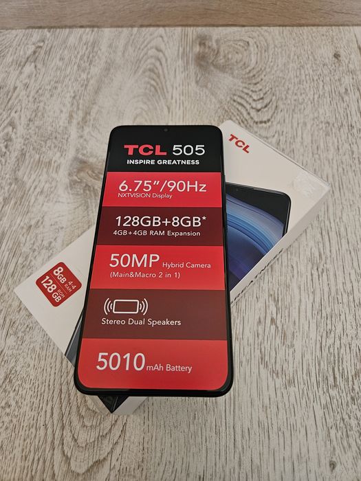24м ГАРАНЦИЯ / TCL 505 / 128GB / Чисто нов неразпечатан смартфон телеф гр. Стара Загора Самара 1 ...