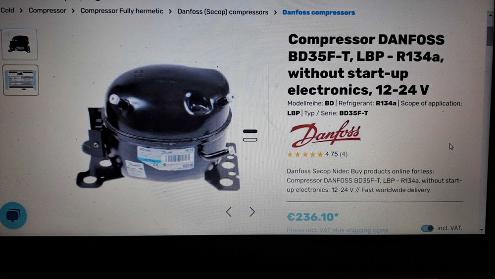 Modul electronic 101n0210 plus Compressor DANFOSS BD35F-T, LBP - R134a ...