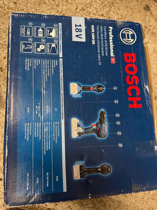 Чисто нов акумулаторен винтоверт Bosch GSR 18V-55 – 18V с. Труд • OLX.bg