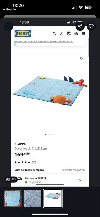 Covor joaca / salteluta Ikea Montessori Bucuresti Sectorul 6 • OLX.ro