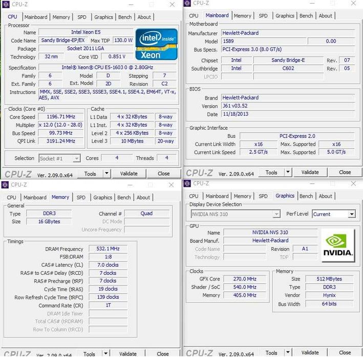 Computer HP Z430 Xeon E5 1603, 16GB DDR 3, SSD 250 GB, Video Quadro ...