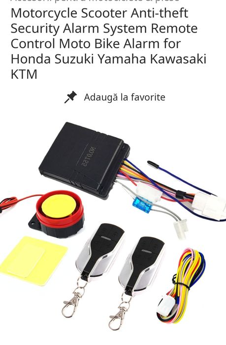 Alarma PAGER moto scuter cu MONTAJ Suzuki BMW Yamaha Honda Kawasaki ...
