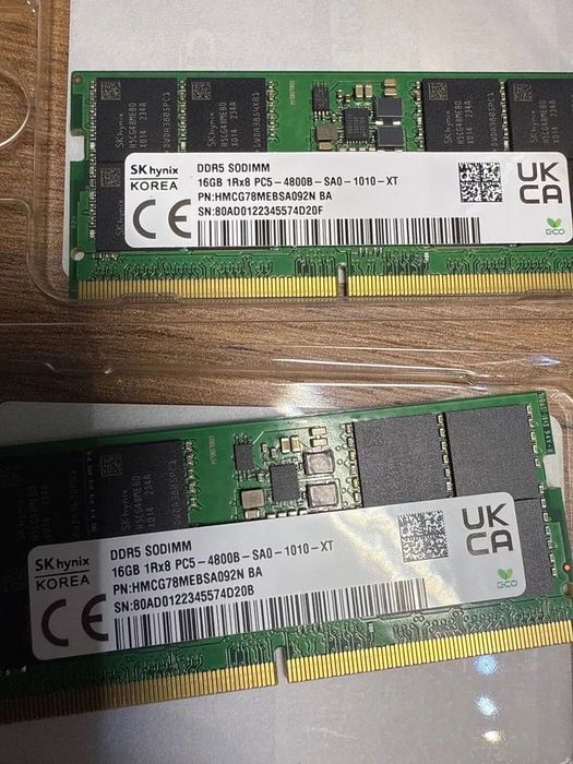 Kit memorie ram SK Hynix DDR5 32GB (2x16GB) 1Rx8 PC5-4800 SO-DIMM Bragadiru • OLX.ro