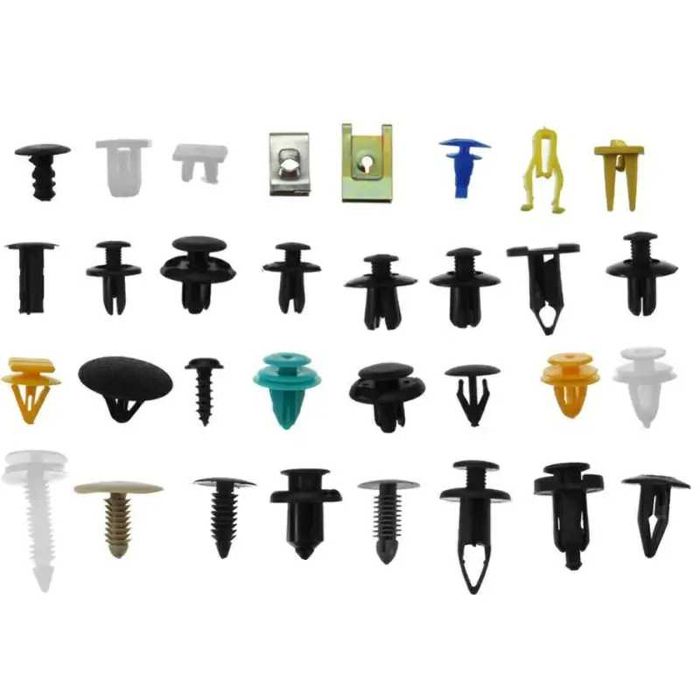 Set 500 cleme clipsuri fixare prindere auto plastic metalice universal ...