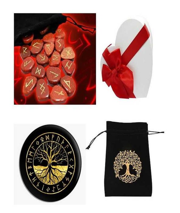 Rune set ametist.cuart roz.carneol.jasp rosu+ placa divinatie cadou ...