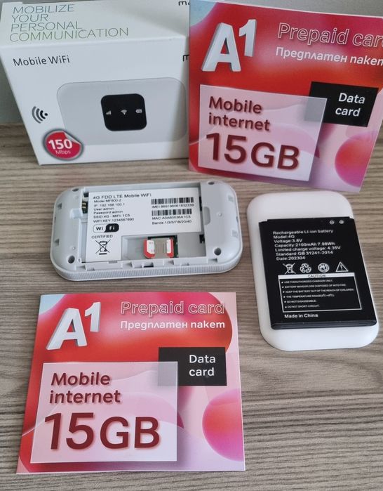 Преносим рутер с 15GB сим карта A1 ,Wifi модем 4G бисквитка Мтел гр. Свети Влас • OLX.bg