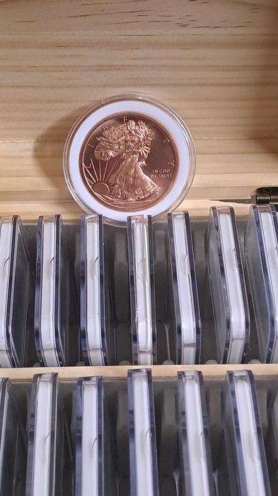 Moneda Lingou Cupru pur 9999 o Uncie 1 Oz AVDP USA Vultur American ...