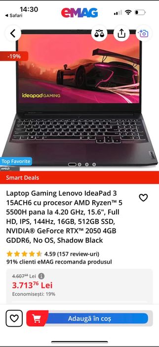 Laptop Gaming Lenovo Idea Pad 3 Gherla • OLX.ro