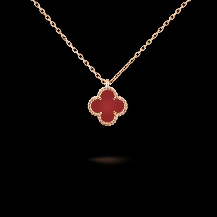 Van Cleef & Arpels VCA Gold Red Sweet Alhambra Clover Дамско Колие гр ...