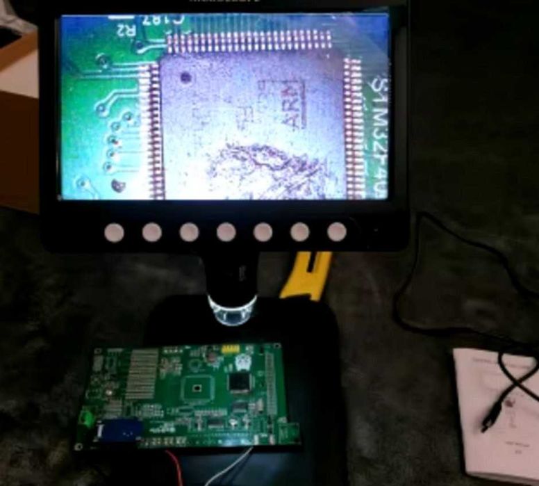 Microscop digital cu display 7" iluminare cu 8 leduri si telecomanda ...
