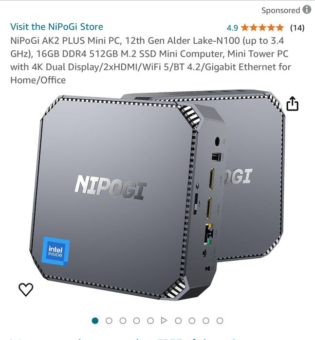 Mini PC Nipogi AK2 Plus, Alder Lake-N100, 16/512GB, NOU Sigilat Ploiesti • OLX.ro