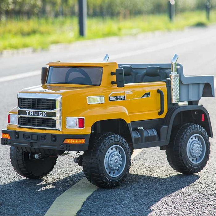 Basculanta electrica pt. 2 copii Kinderauto 4WD Truck 180W 12V Galben ...