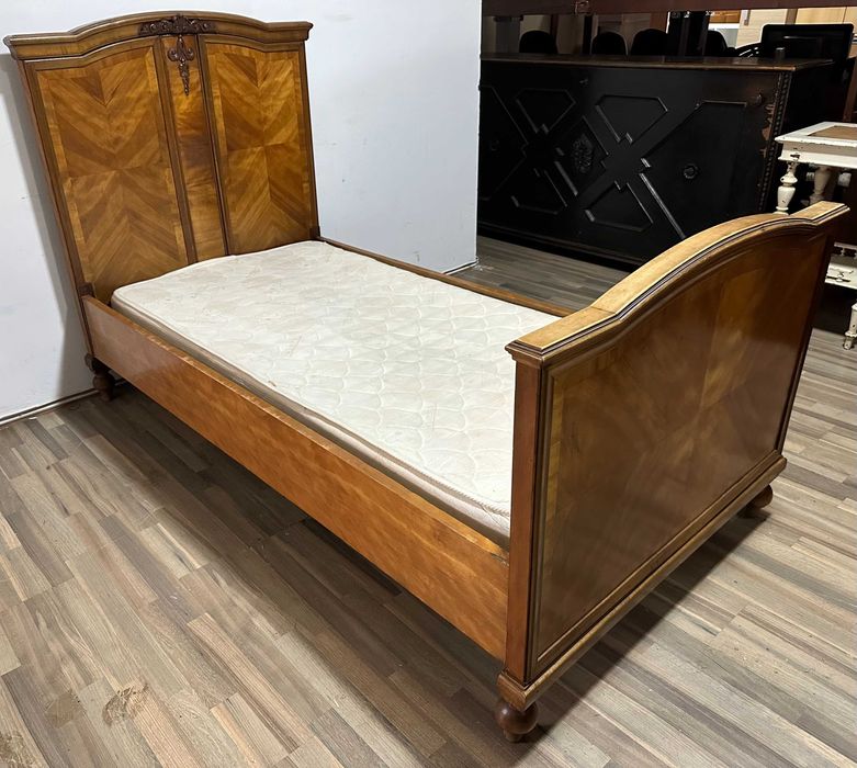 2 buc Pat Vintage din Lemn; Pat single pentru Saltea 200x100 cm ...