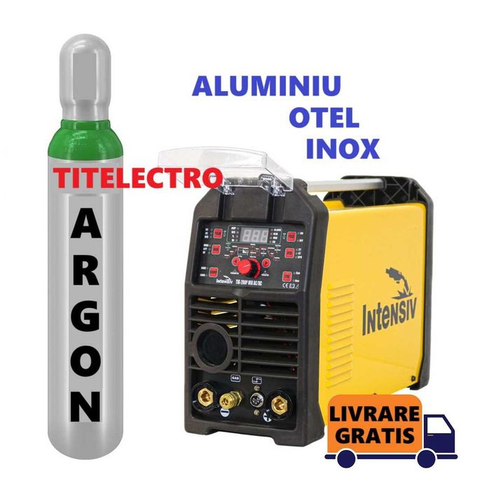 Aparat sudura aluminiu otel inox TIG 200P MIX AC DC + tub plin argon ...