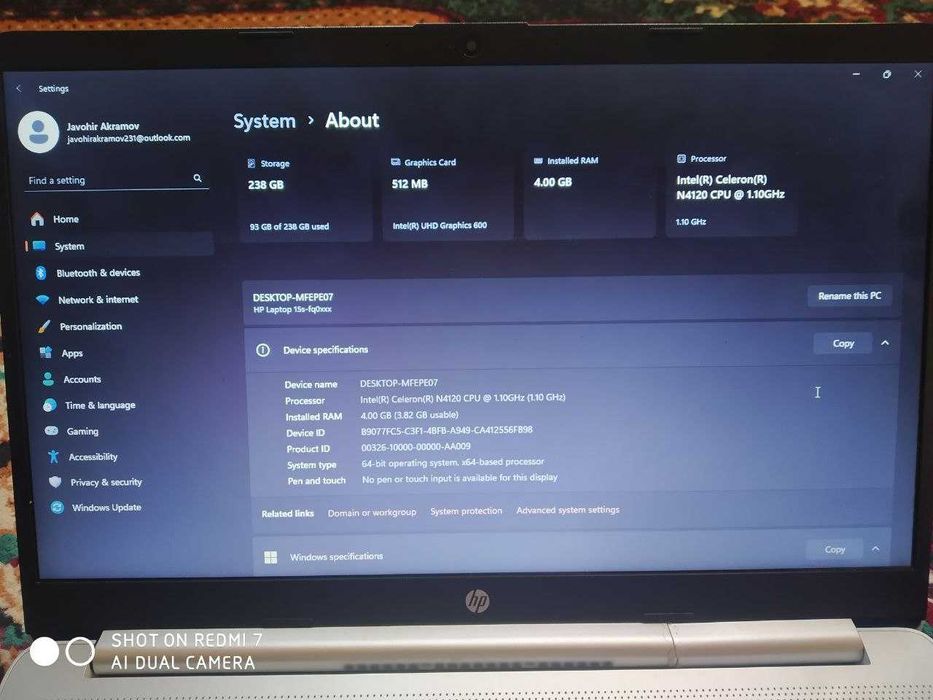 HP Laptop 15s-fq0xxx: 2 000 000 сум - Ноутбуки Булунгур на Olx