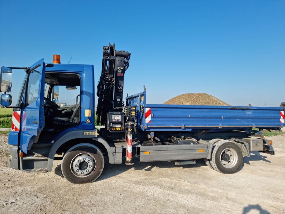 Mercedes Atego basculabil,bena Meiller cu macara Hiab si cupa Sarulesti ...