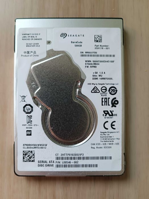 HDD 2.5" laptop Seagate Barracuda 500GB 7200RPM ST500LM034 Iasi • OLX.ro