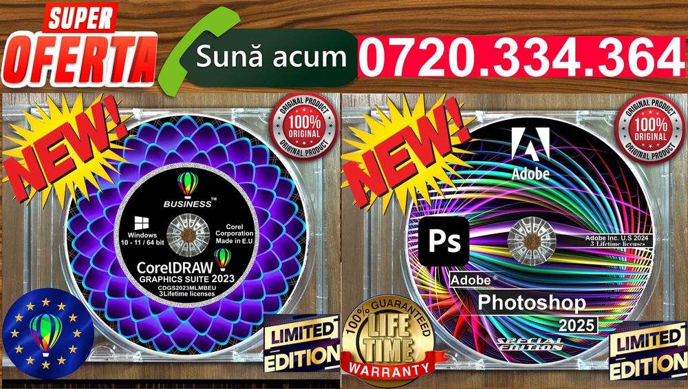CorelDRAW Suite Business 2023-3 Lifetime lic.- Photoshop 2025-3 Lic ...