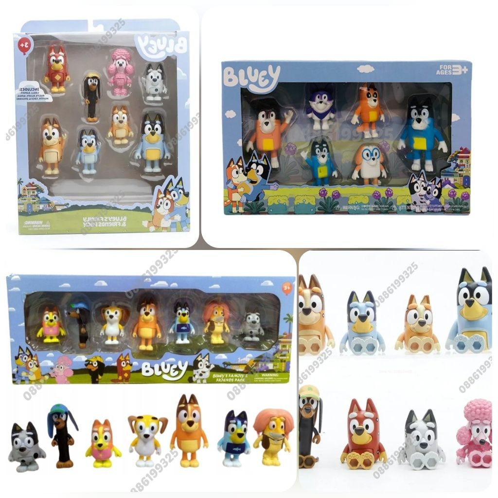 Фигурки за игра Блуи и Бинго всички герои Bluey And Bingo фигурки гр