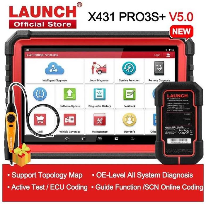 NEW LAUNCH X431 PRO3S+ V5.0 10.1' Professional Car Diagnostic Tools ...