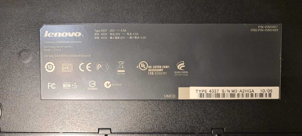 Lenovo Thinkpad Docking Type 4337 +/- Alimentator 20V 65W Ploiesti • OLX.ro