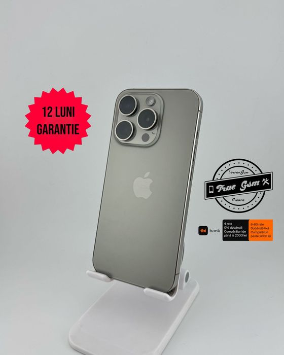 IPhone 15 Pro 128GB / 256GB / 512GB Natural Titanium | TrueGSM Craiova ...