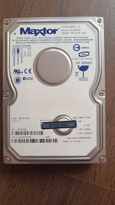 Maxtor DiamondMax 10 – 300GB IDE/PATA, 100% здрав гр. София Гоце Делчев ...