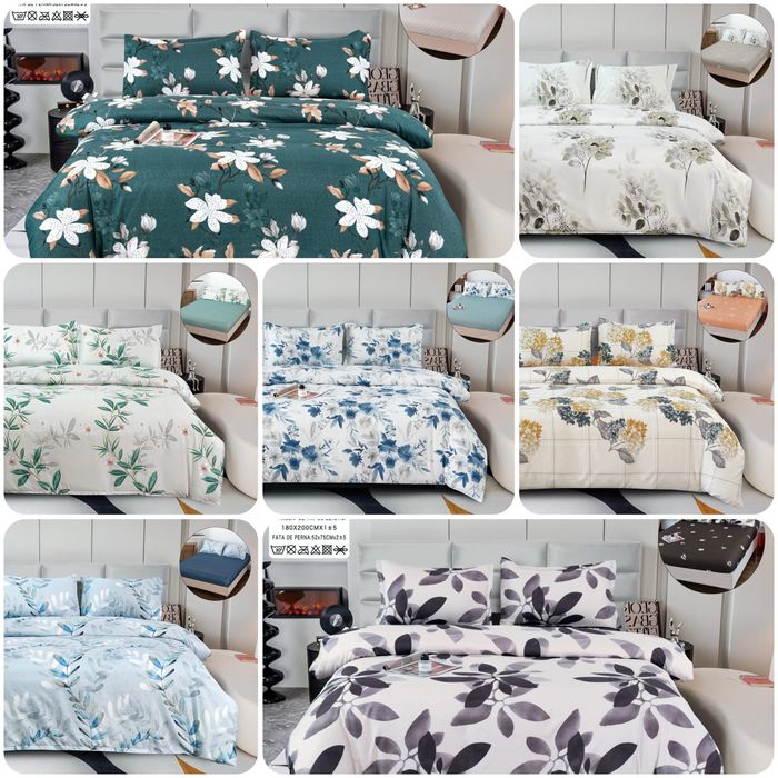 Спален комплект от сатениран памук,4 части,долен чаршаф с ластик,бельо гр. Русе Здравец • OLX.bg