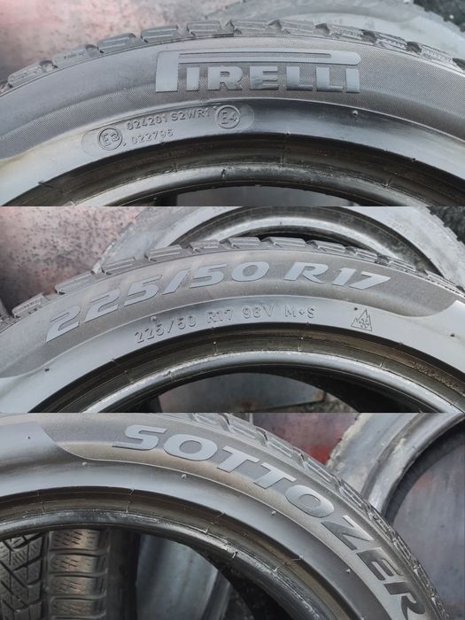 4бр. зимни гуми 225/50/17 Pirelli Sotto Zero 3 6mm Добро състояние на ...