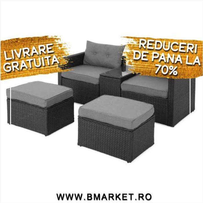 Set mobilier gradina/terasa 2 fotolii 2 taburete și masa OFERTA Bacau ...