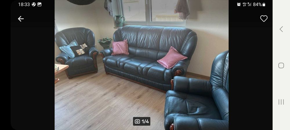 Canapea cu fotolii, colțar de piele naturală cu fotoliu Urlati • OLX.ro