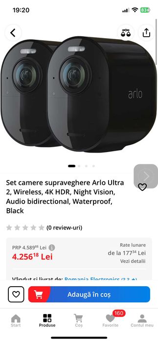 Arlo Ultra2 XL, set Ultra2, pro5s Camera video 4KUHD +Baza NOU ...