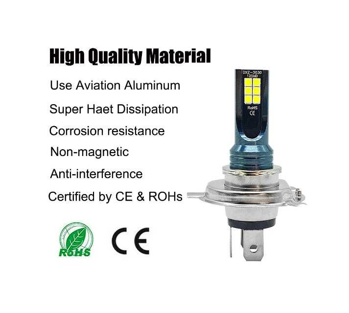 2 броя H4 LED Светлини за мъгла LED Bulbs 12000LM 12V 6000K гр ...