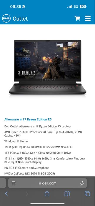 Alienware m17 R5 AMD x RTX 3070ti Timisoara • OLX.ro
