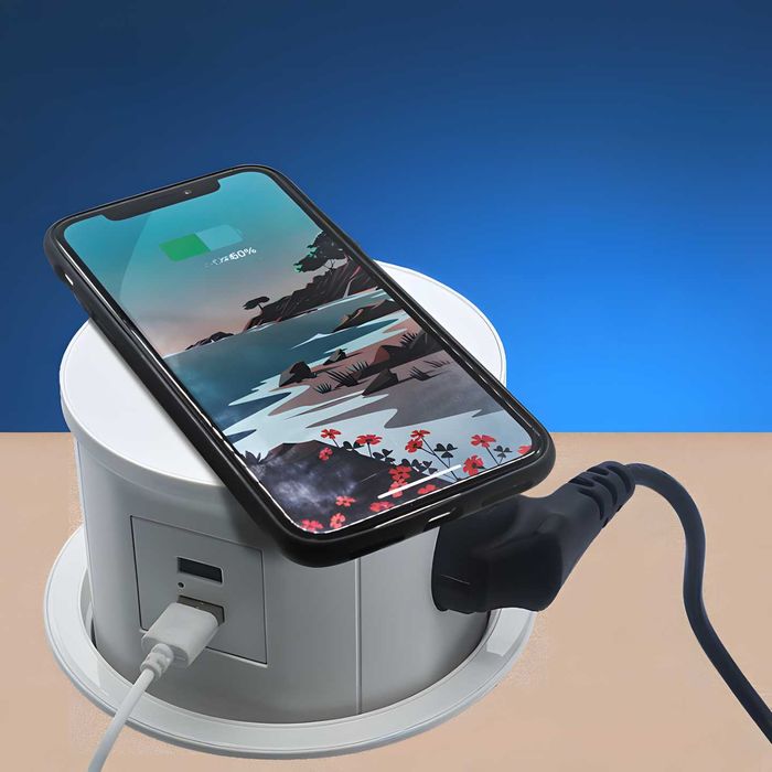 Priza SMART, Premium, Tip elevator, Incastrabila, Incarcare wireless ...