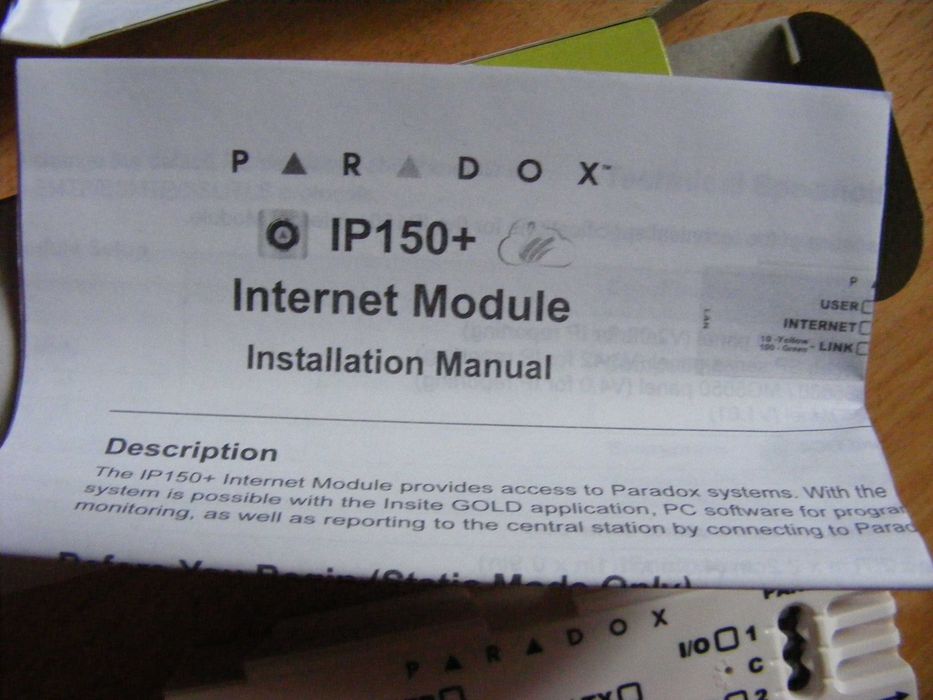 Comunicator IP pentru alarme PARADOX IP150+ (Aplicatie Insight Gold ...