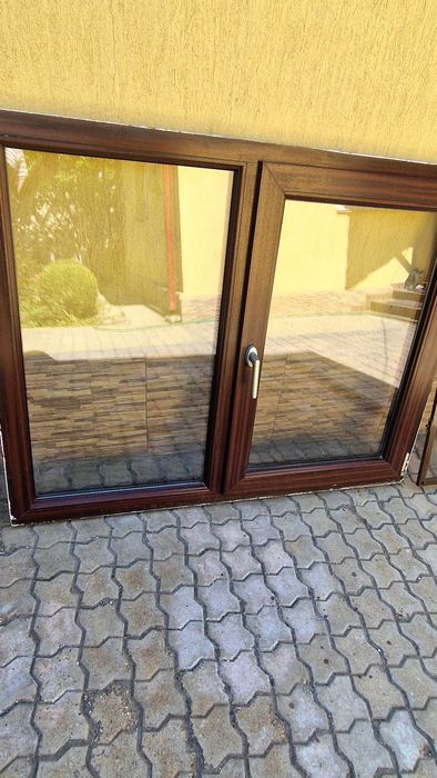 Fereastra si usa PVC Geam Termopan QFORT, maro,stare foarte buna ...