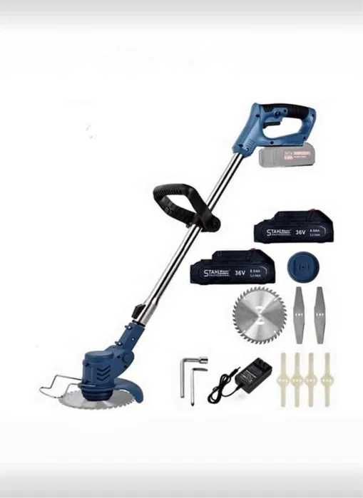 Акумулаторен градински тример с 2 батерии и зарядно 36V 8Ah StahlMayer гр. Асеновград • OLX.bg