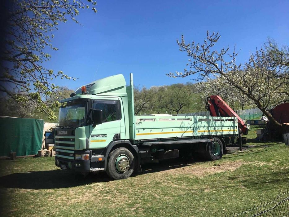 Camion SCANIA P114 LB 4X2 340/114L, cu macara Palfinger si remorca ...