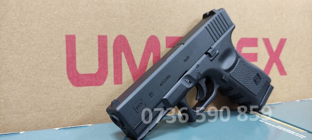Upgradat 4.5j Glock 19 puternic CO2 GNBB original umarex PistolAirsoft ...