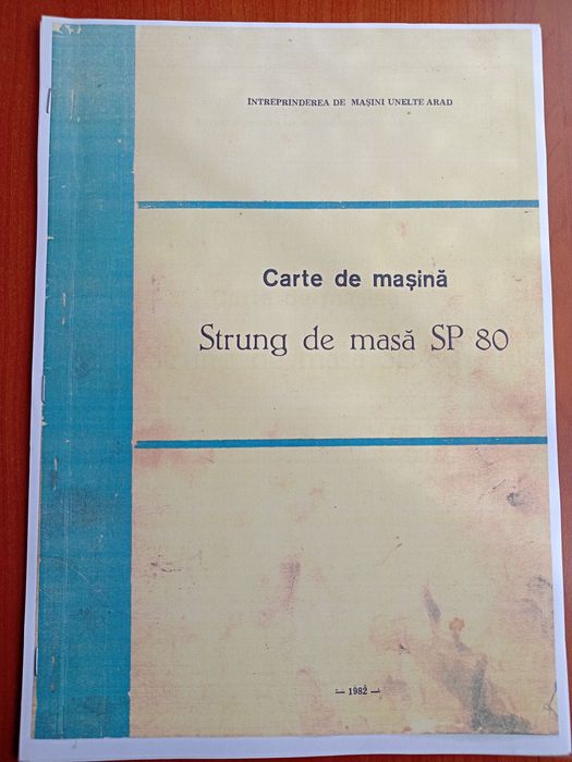 Cărți tehnice strung sp 80,sp400,mn 80, sn 320,divizor freză Cosmesti ...
