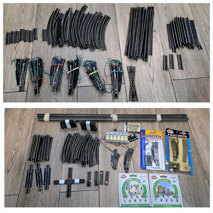 Lot locomotive,vagoane,casute,figurine ,sine,macaze la scara N Calarasi ...