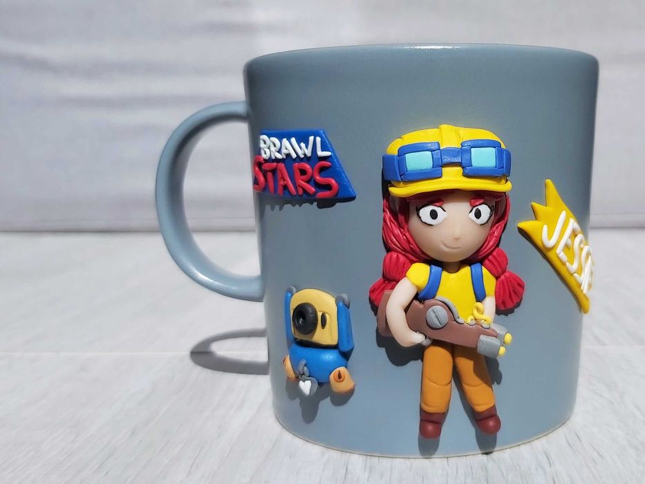 Brawl Stars cadou Craciun copii cana handmade Jessie si Scrappy ...