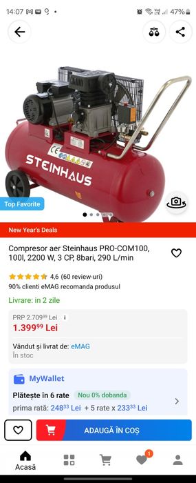 Vând compresor steinhouse 100l nou Oltenita • OLX.ro