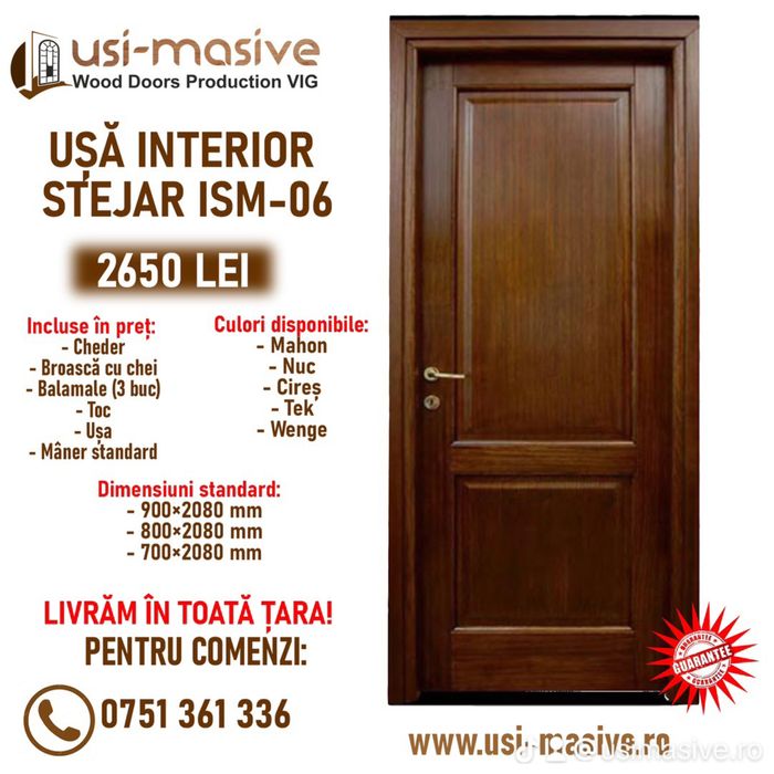Usi din lemn masiv pentru interior, din tei, frasin , stejar Rubla • OLX.ro