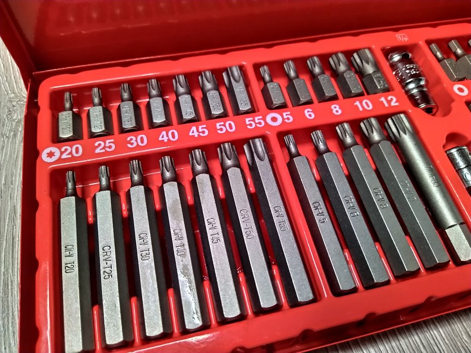 Trusa Biti, Torx, Imbus, Spline 54 piese cu adaptor 1/2'' si 3/8 ...