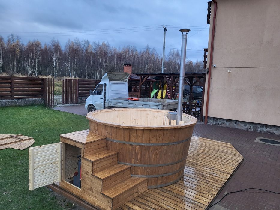 Ciubar lemn masiv, JACUZZI, SPA, POD, PODIUM, TREPTE. Campeni • OLX.ro